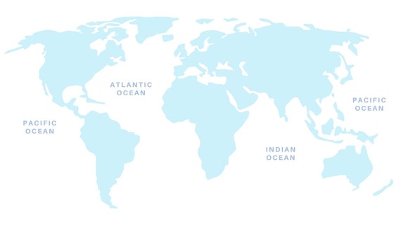 Teal World Map Download World Map Art World Map Print - Etsy