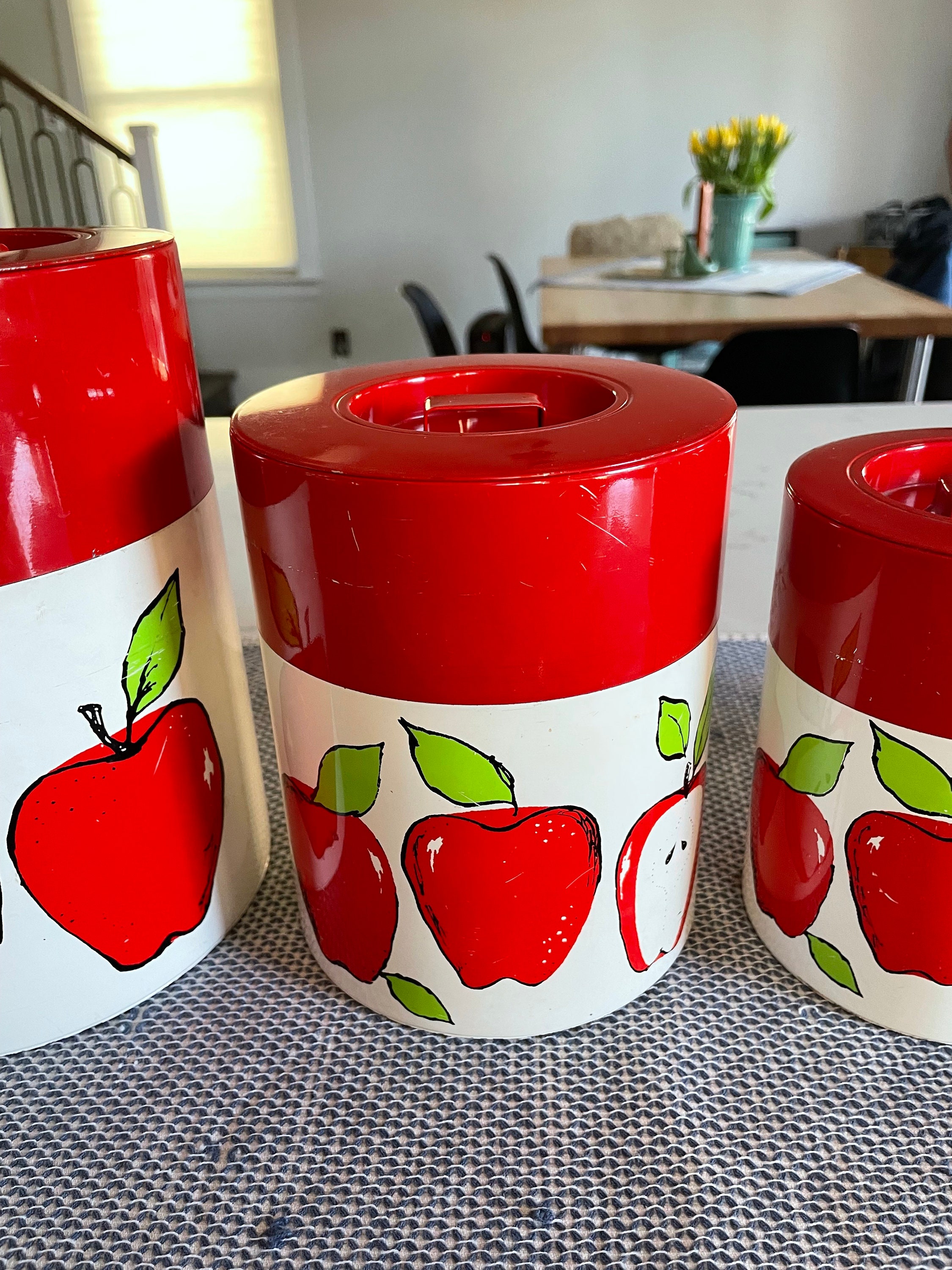 Vintage MCM Metal Apple Canisters Set of 4 Made in Japan - Etsy