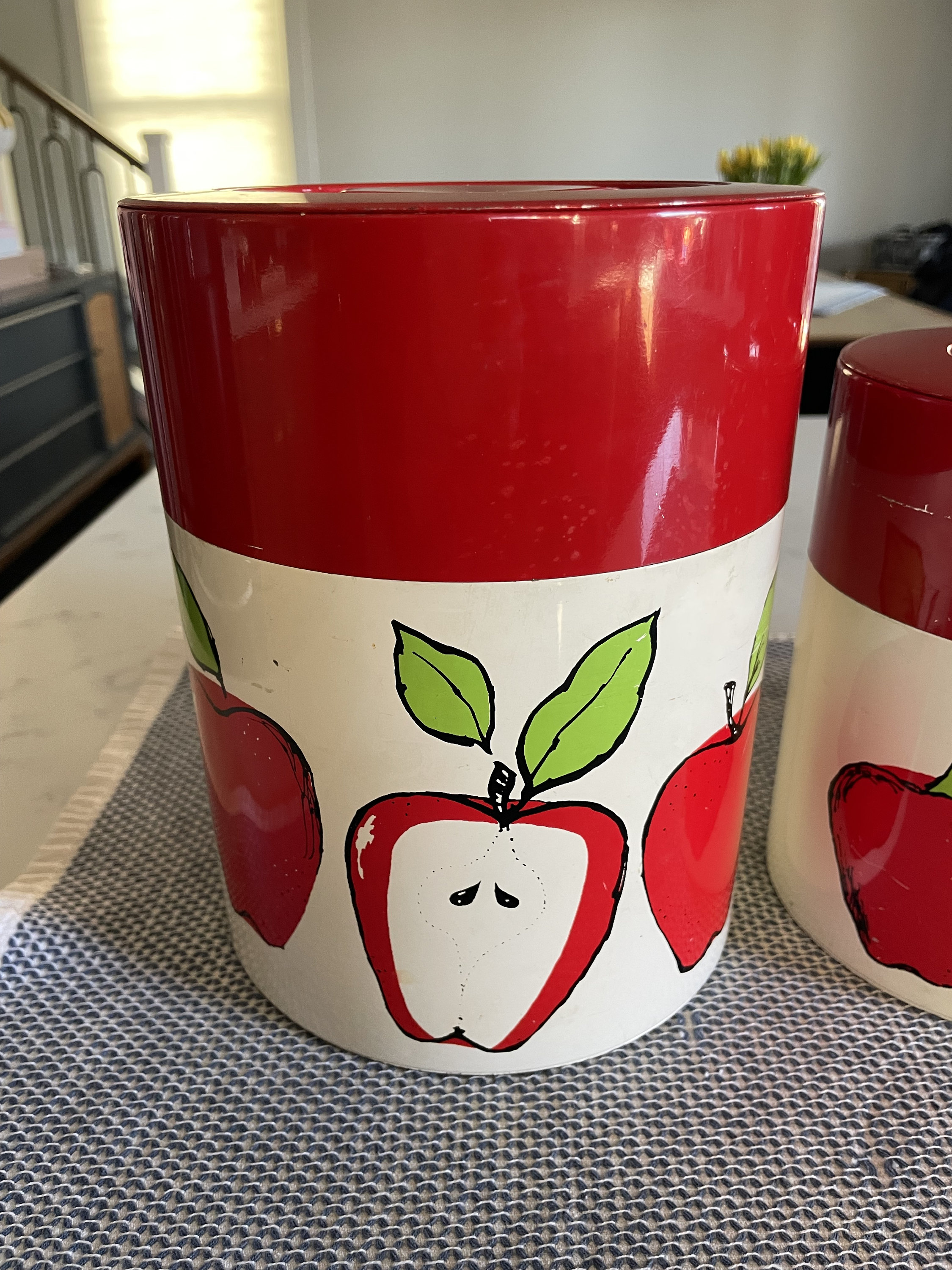 Vintage MCM Metal Apple Canisters Set of 4 Made in Japan - Etsy