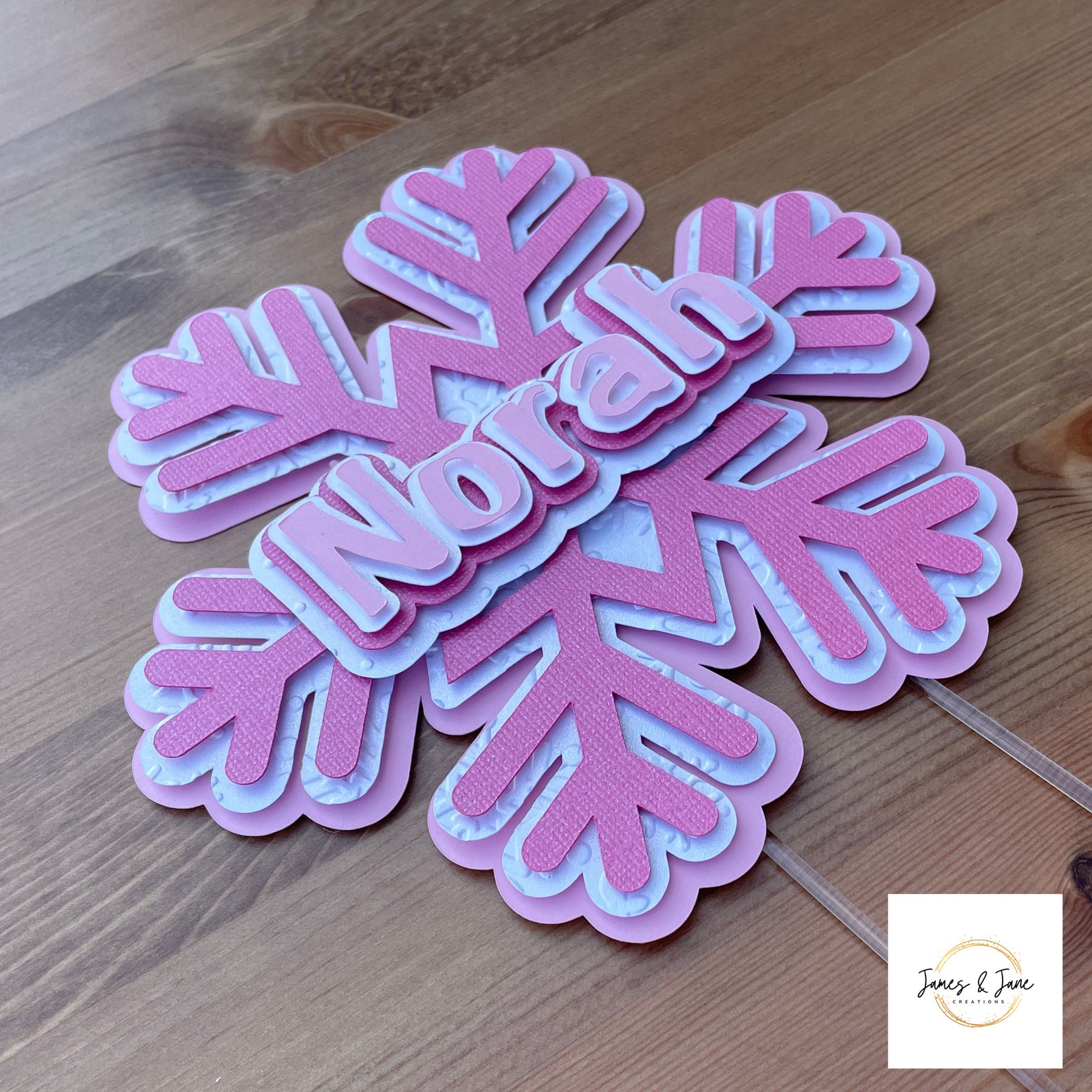 Snowflake Shaker Personalized Cake Topper | Winter Onederland ...