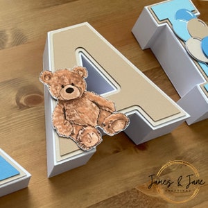 Custom 3D Letters | Teddy Bear Baby Shower Personalized 3D Letters ...