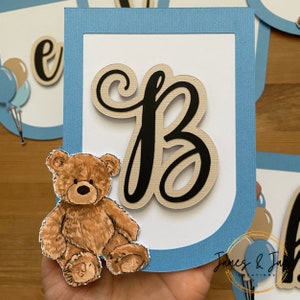 Teddy Bear Baby Shower Banner | Teddy Bear, Balloons, Baby Shower ...