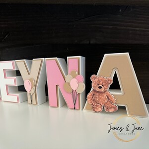 Custom 3D Letters | Teddy Bear Baby Shower Personalized 3D Letters ...