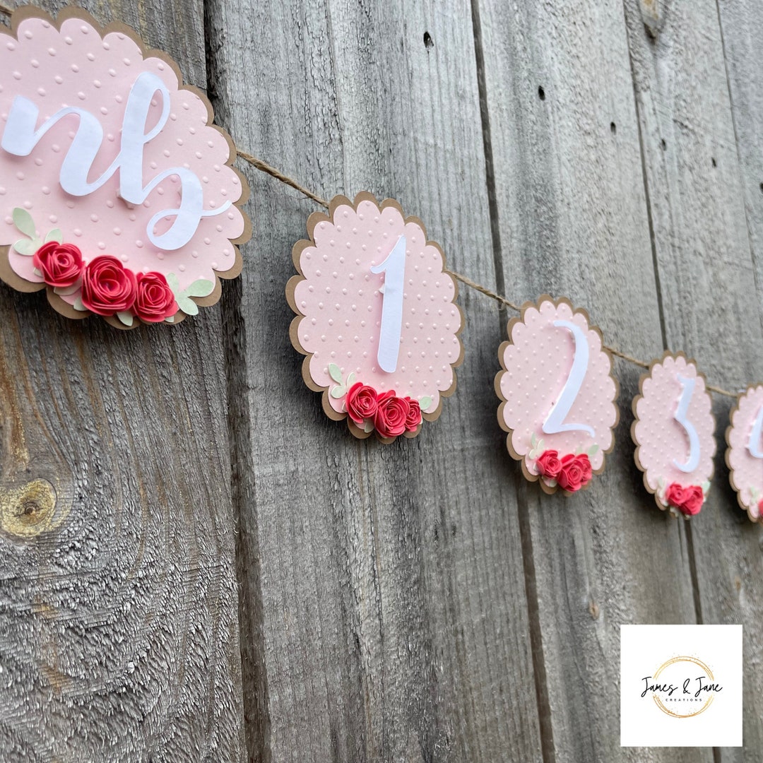 Milestone Banner | First Birthday Decor, Floral Birthday Party, First ...
