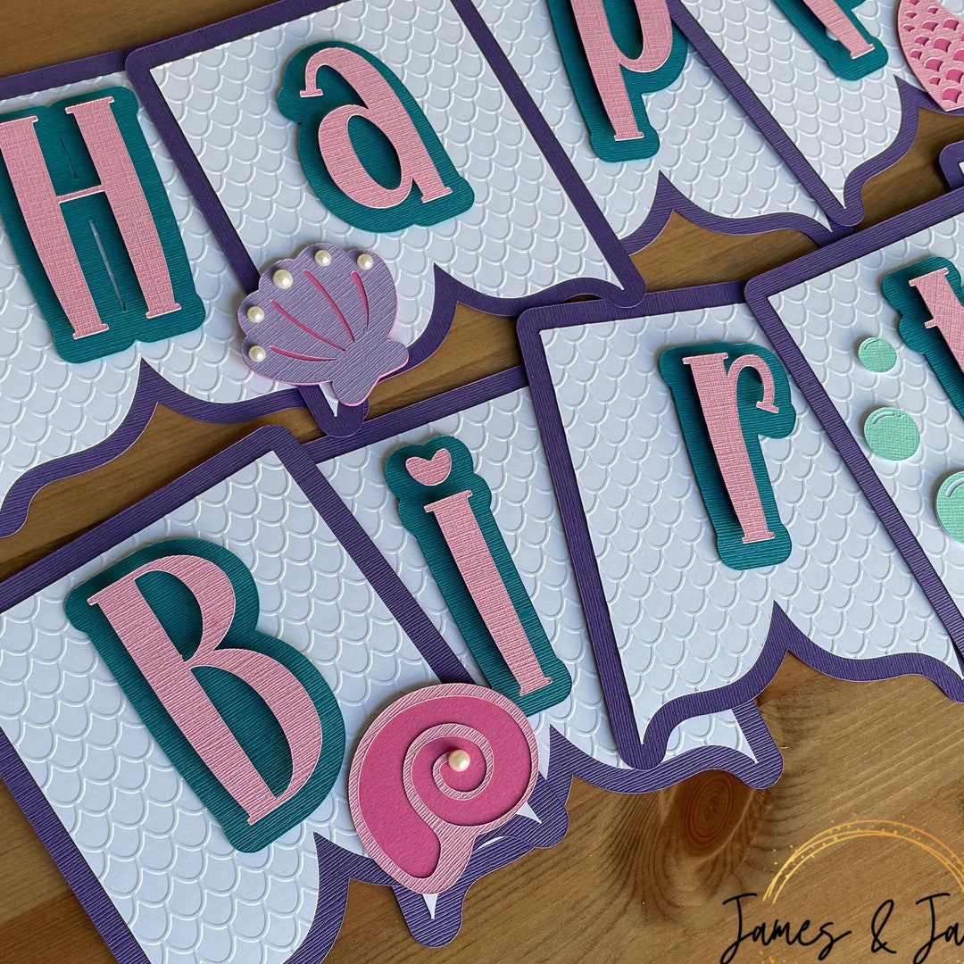 Custom Birthday Banner | Mermaid Birthday Party, Under the Sea Happy ...