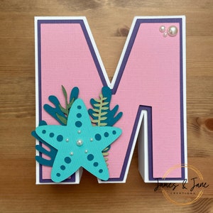 Custom 3D Letters | Mermaid Birthday Party, Under the Sea, Mermaid ...