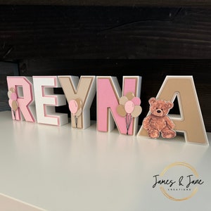 Custom 3D Letters | Teddy Bear Baby Shower Personalized 3D Letters ...