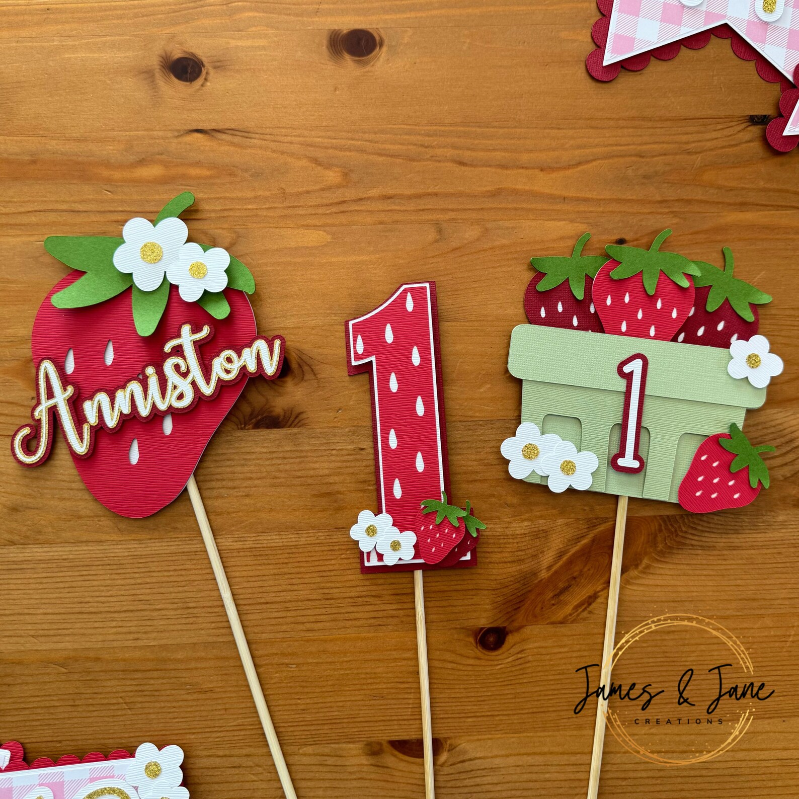 Strawberry Highchair Banner | Berry Sweet Theme, Berry First Birthday ...