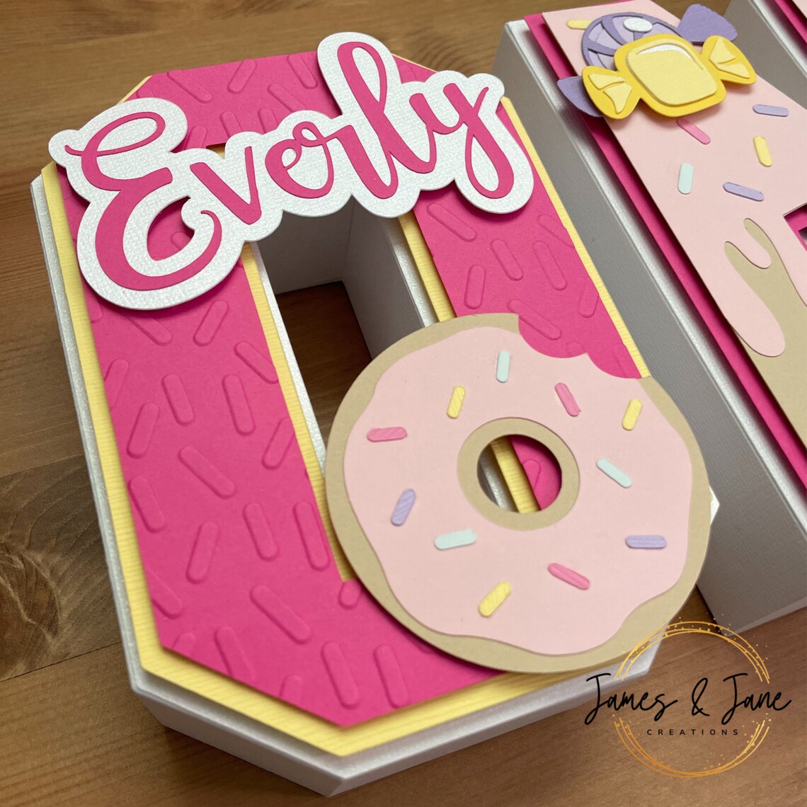 Custom 3D Letters | Sweet One, Two Sweet Personalized 3D Letters, Donut ...