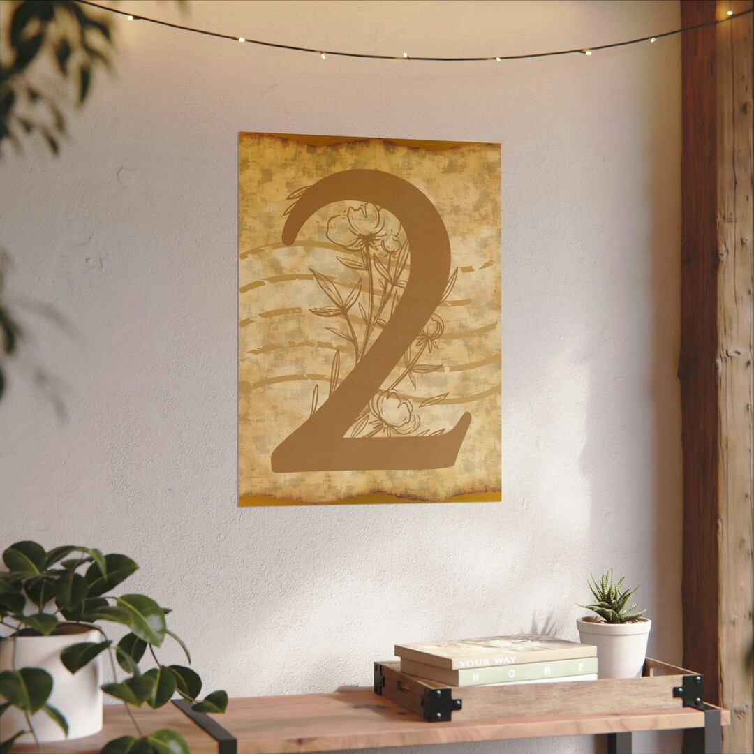 Numbers Wall Art/numerology/number 2/ Number Two/neutral Boho Wall Art ...