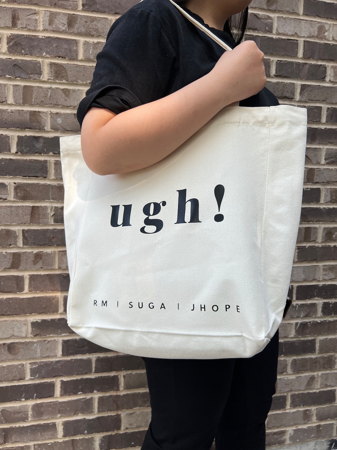 UGH! RM Suga Jhope Canvas Tote Bag | Huge Shoulder Bag Perfect for ...