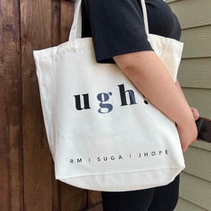 UGH! RM Suga Jhope Canvas Tote Bag | Huge Shoulder Bag Perfect for ...