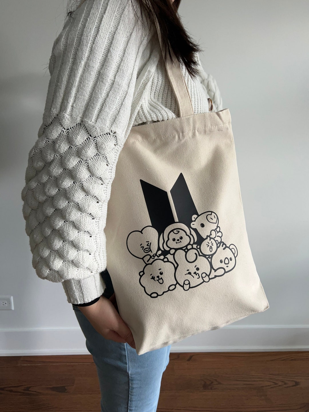 Mini BT21 Canvas Tote Bag | Shoulder Bag Perfect for Traveling, Errand ...