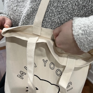 BTS Suga Grumpy Cat Canvas Tote Bag | Shoulder Bag Perfect for ...