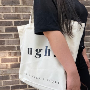 UGH! RM Suga Jhope Canvas Tote Bag | Huge Shoulder Bag Perfect for ...
