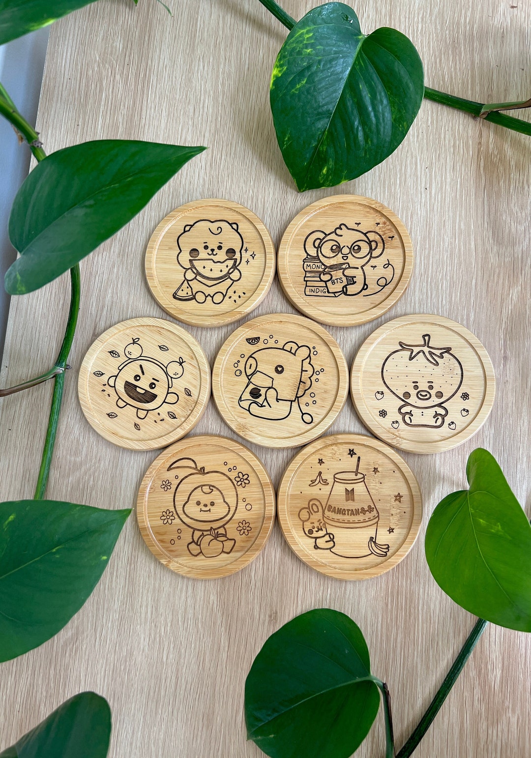 BT21 Coasters - 7 Designs to Choose From - Etsy