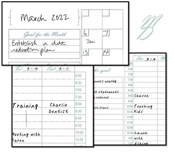 Fill-in Daily Planner teal - Etsy