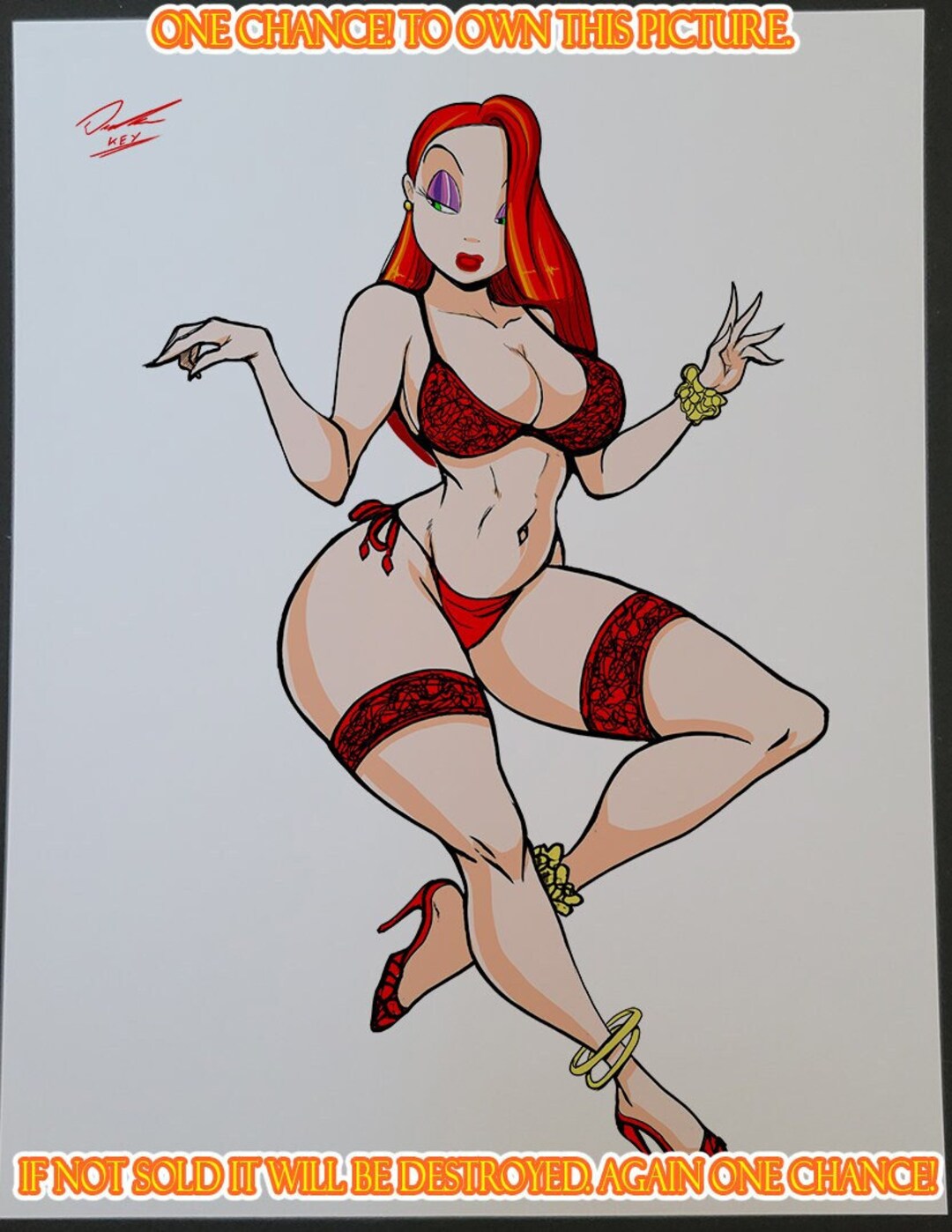 Jessica Rabbit Femme Fatale Pin Up Art Print 8 5x11 Etsy México