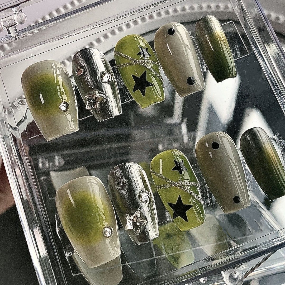 Y2k Style Nails /japanese Nails /custom Press on Nails/ Handmade Press ...