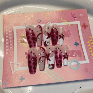 Y2k Red Star Hand Painted Nails /custom Press on Nails/ Hand - Etsy Canada