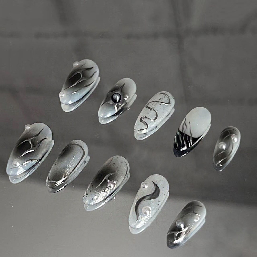 Y2k Aespa Core Nails /y2k Nails /custom Press on Nails/ Hand Made Press ...