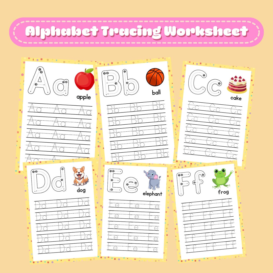 Alphabet Tracing Worksheet for Toddlers and Kids, Tracing Alphabet ...