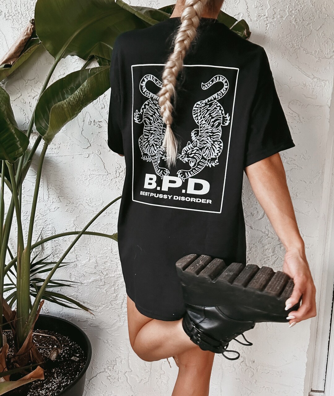 BPD Unisex Ultra Cotton Tee Black Pink Rave Tops EDC EDM Rave Outfits Funny Tshirts Gifts for ...