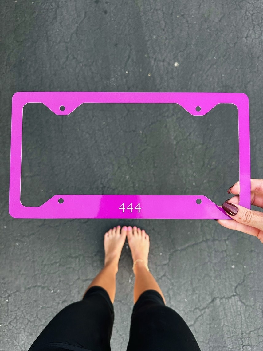 Angel Number 444 Pink Metal License Plate Frame Divine - Etsy