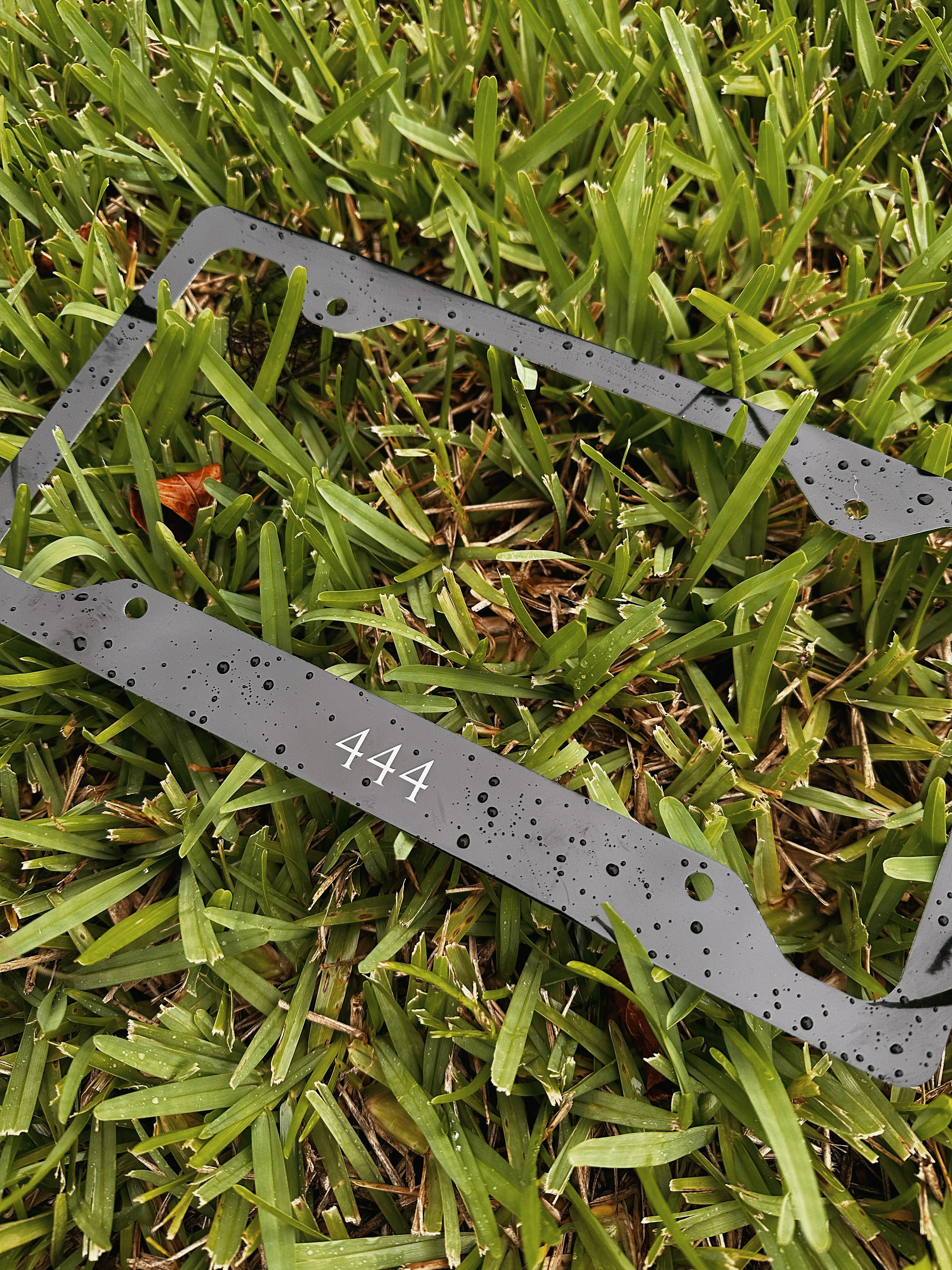 Angel Number 444 Black Metal License Plate Frame, Divine Protection ...