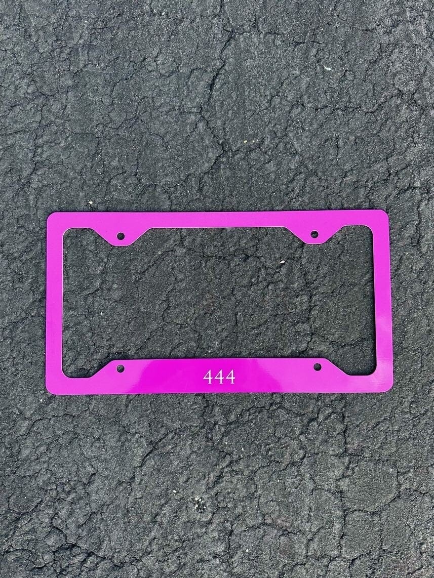Angel Number 444 Pink Metal License Plate Frame Divine - Etsy