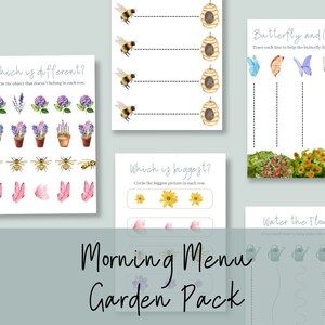 Morning Menu Garden Pack, Morning Time Bundle, Homeschool Printable ...