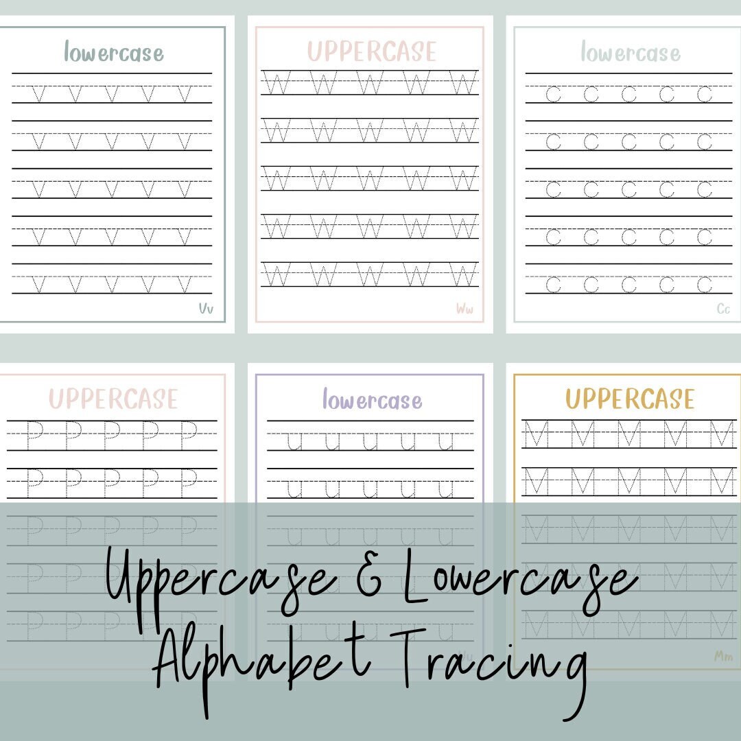 Uppercase and Lowercase Tracing Pages, Homeschool Printable, Preschool ...