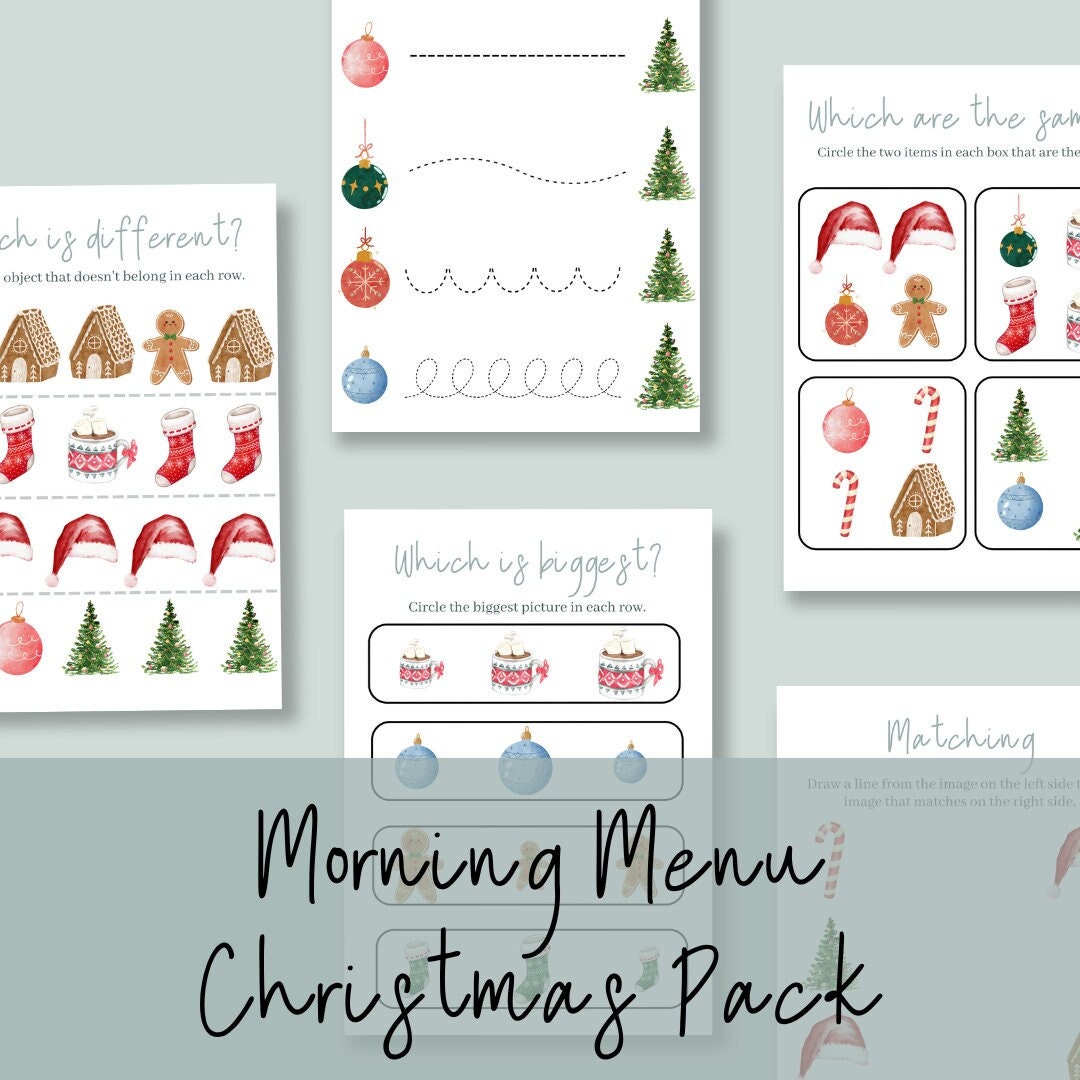 Morning Menu Christmas Pack, Morning Time Bundle, Homeschool Printable ...