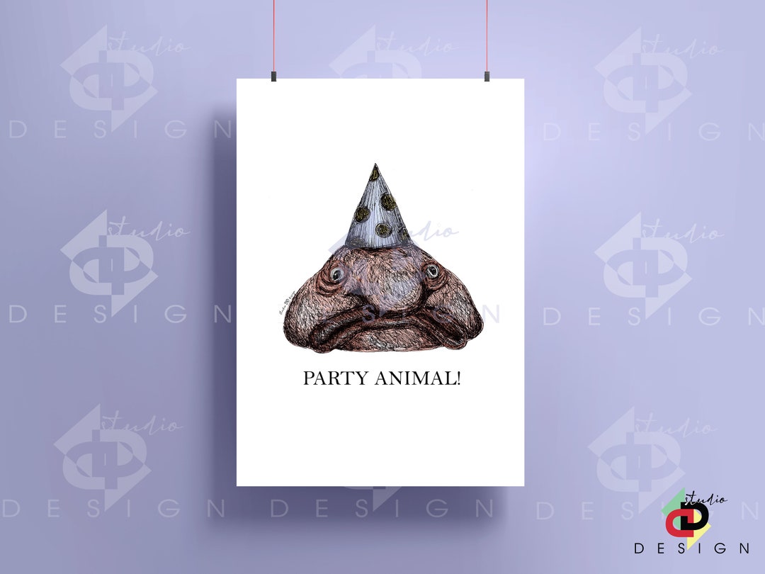 Digital Download Art Print, Wall Art, Poster, Blobfish, Party, Party ...