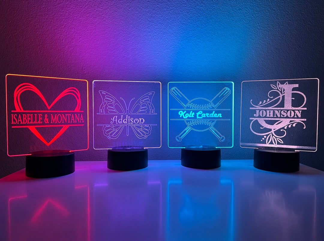 Personalized LED Acrylic Signs for Businesses, Gameroom, Bedroom ...