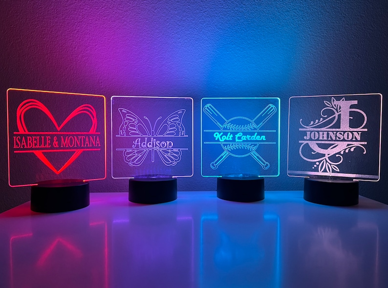 Personalized LED Acrylic Signs for Businesses, Gameroom, Bedroom ...