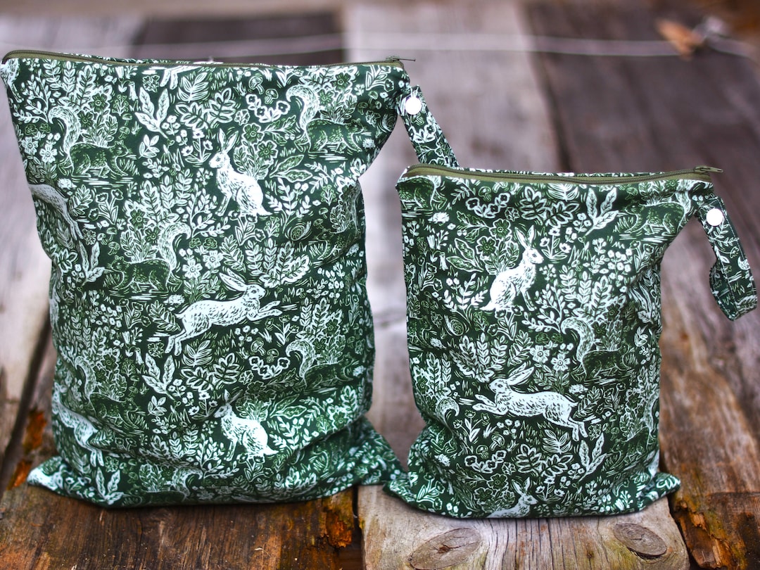 Rifle Paper Co. Woodland Wet Bag: Waterproof Zipper Pouch With Snap and ...