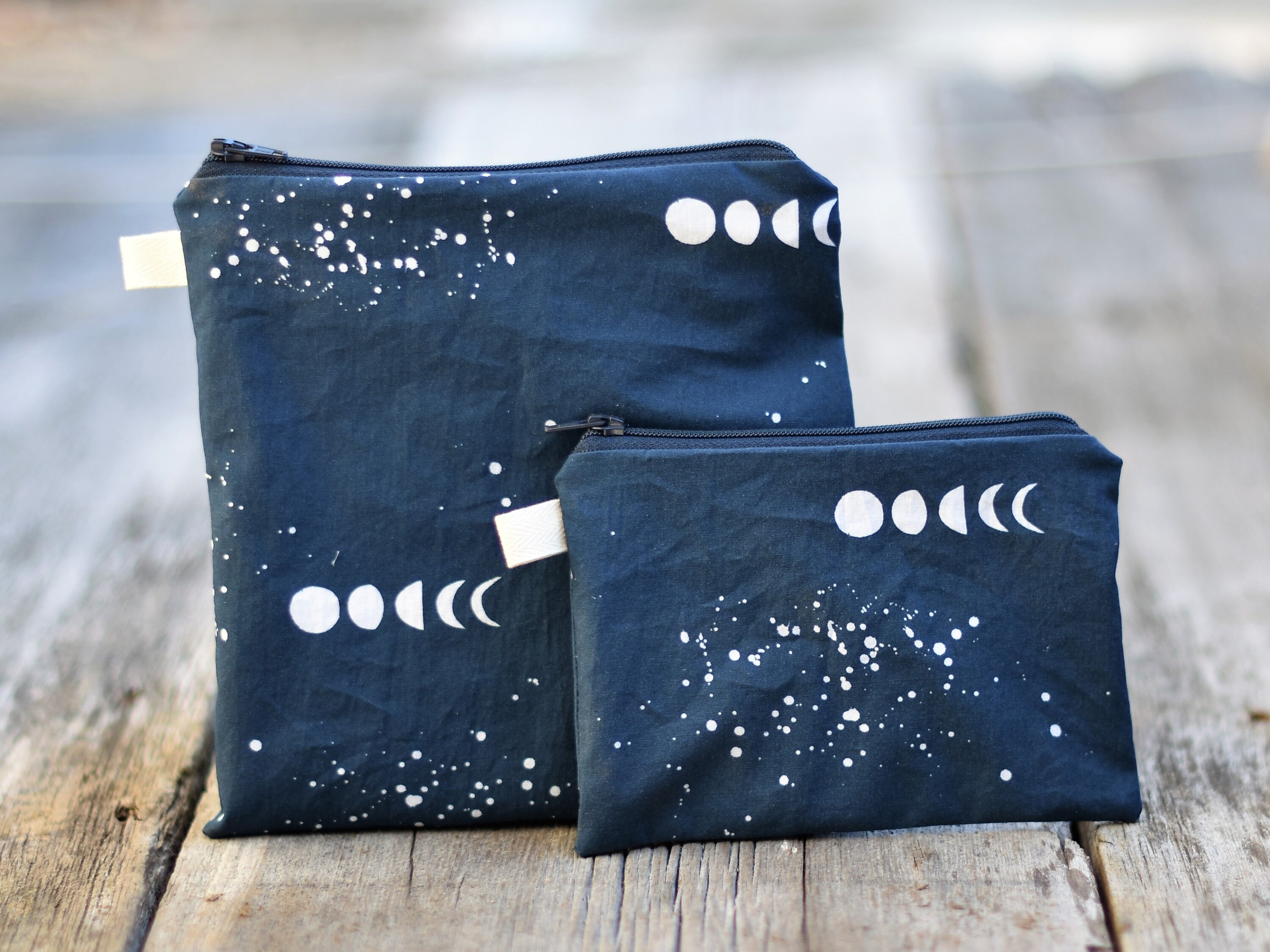 Lunar Organic Cotton Snack Pouch Moon Phases Food-safe - Etsy