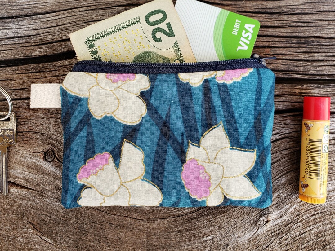 Daffodil Zipper Pouch: Floral Coin Purse, Essentials Bag. - Etsy