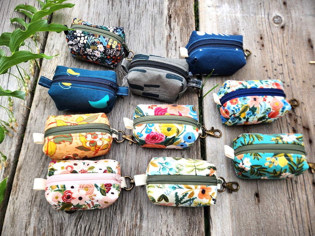 Rifle Paper Co. Mini Boxy Pouch: Handmade Small Clip-on Coin Purse - Etsy