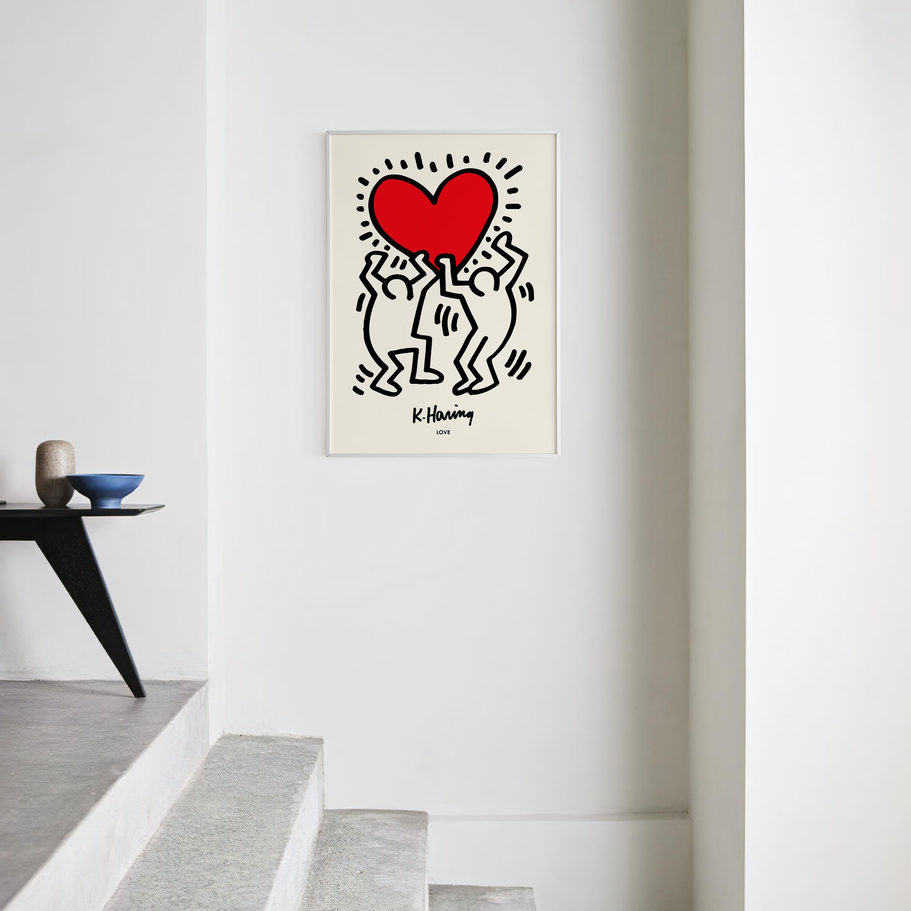 Keith Haring Poster Keith Haring Love Love Heart Contemporary Wall Art ...