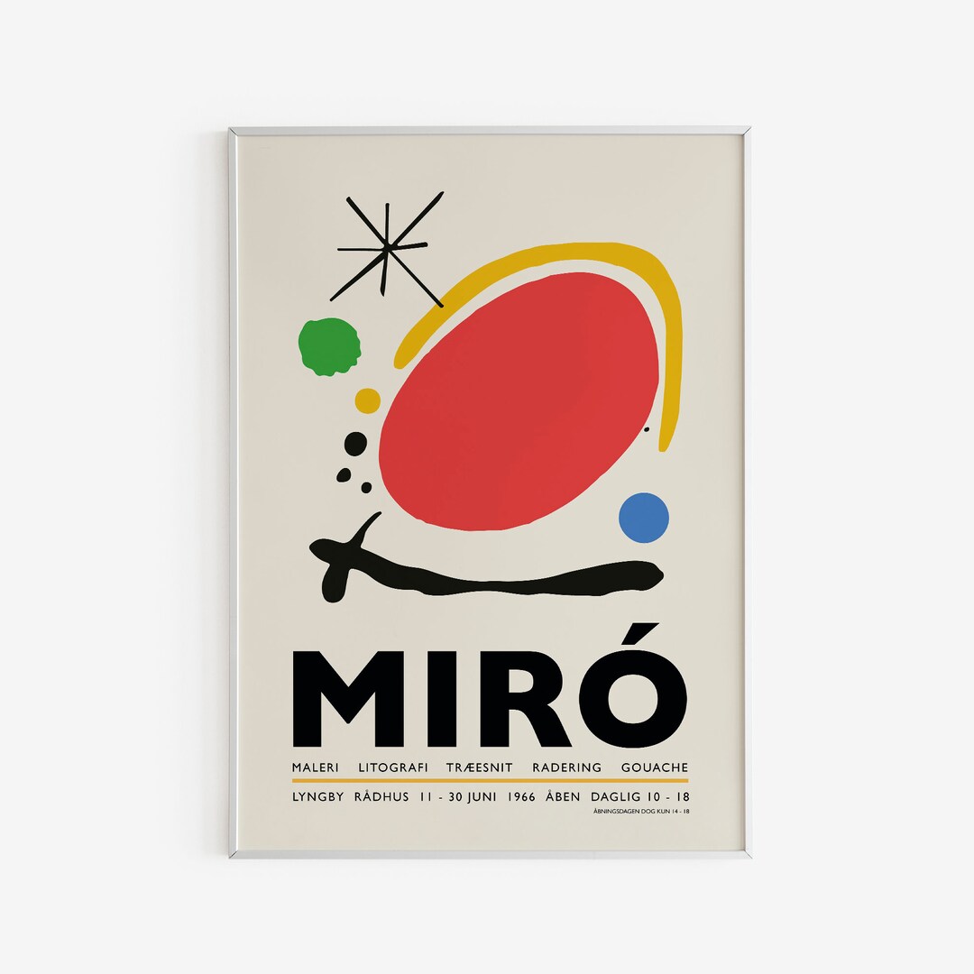 Joan Miro Exhibition Poster Maleri Litografi Scandinavian Artist ...