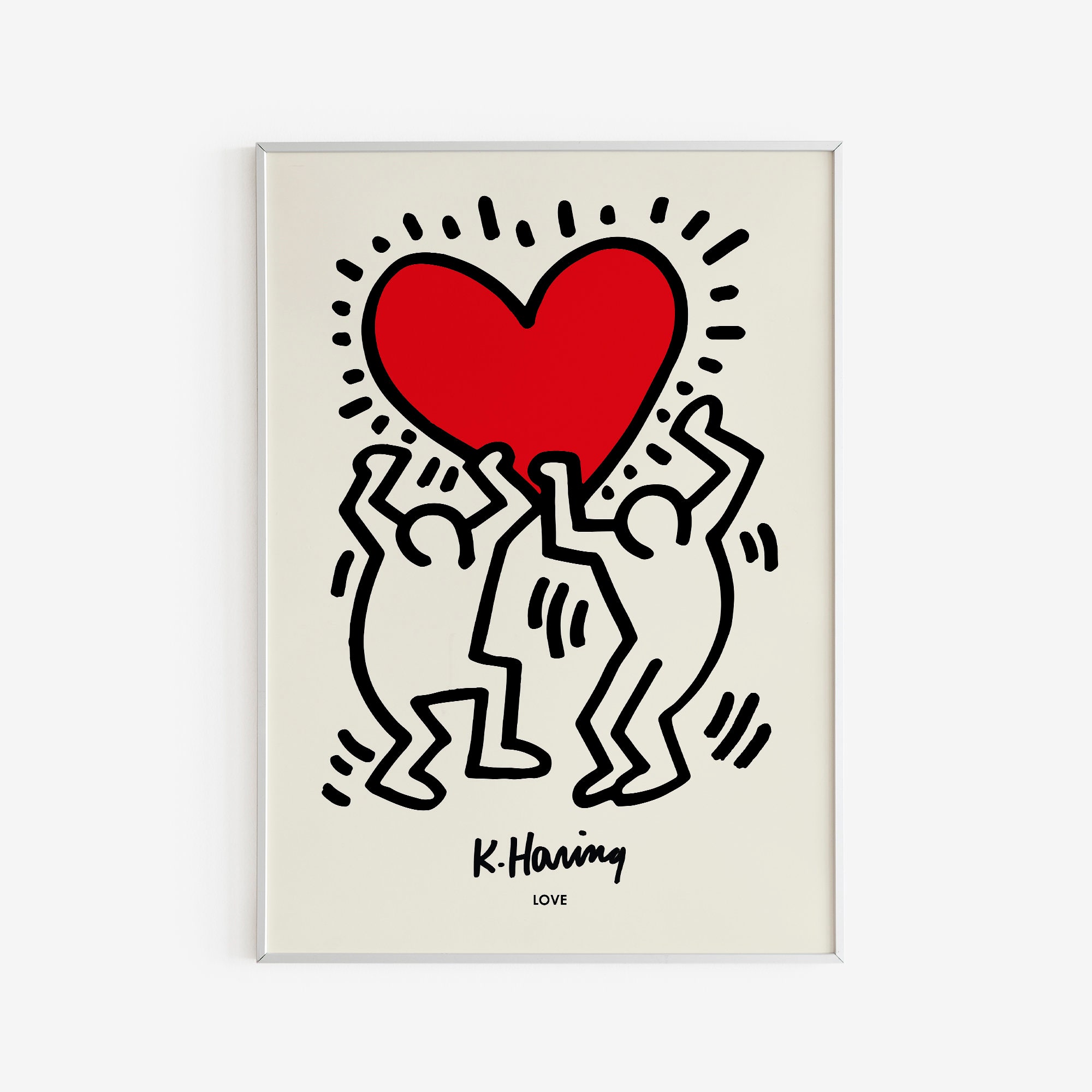 Keith Haring Poster Keith Haring Love Love Heart Contemporary Wall Art ...