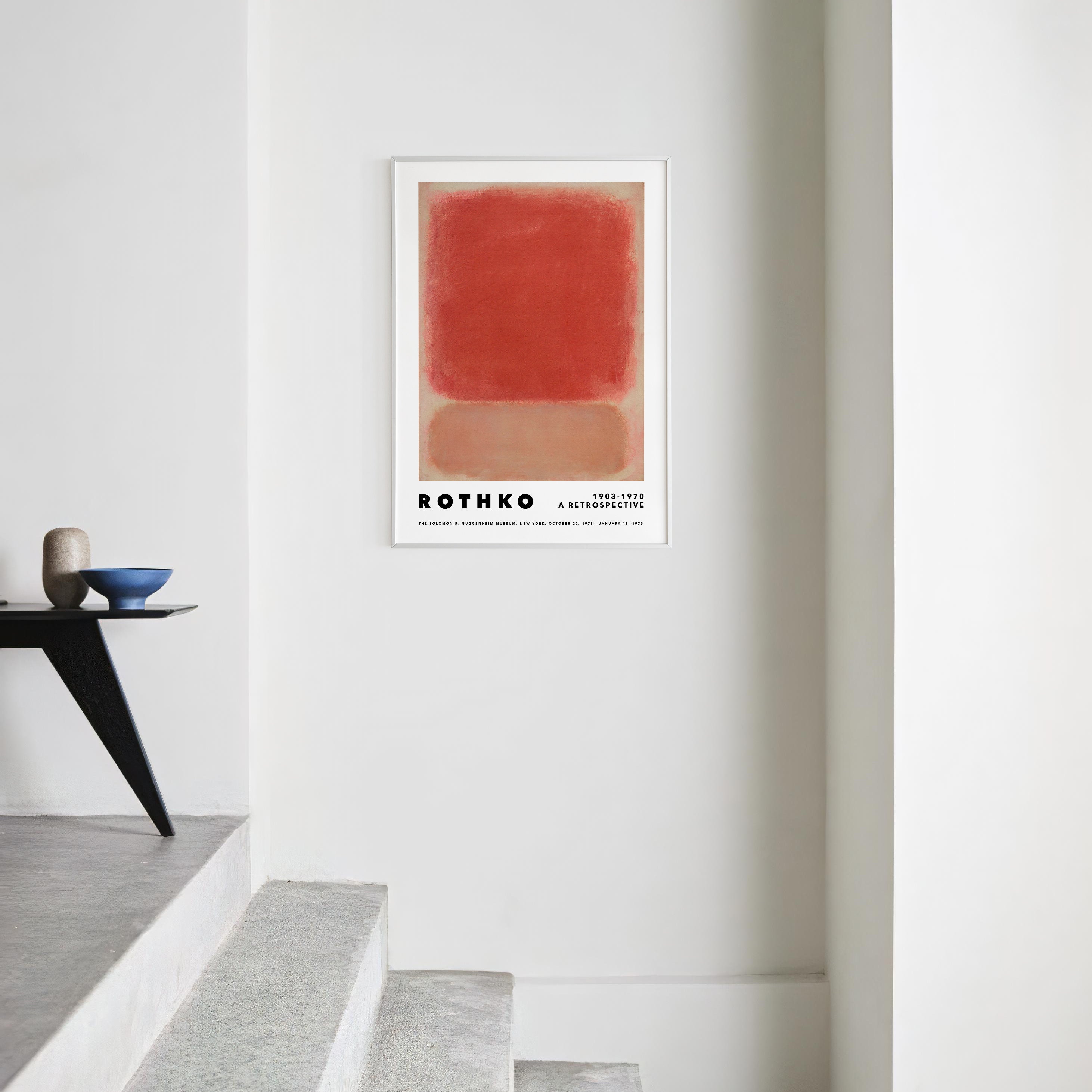 Mark Rothko Exhibition Poster Minimalist Abstract Wall Decor Red, Blush ...