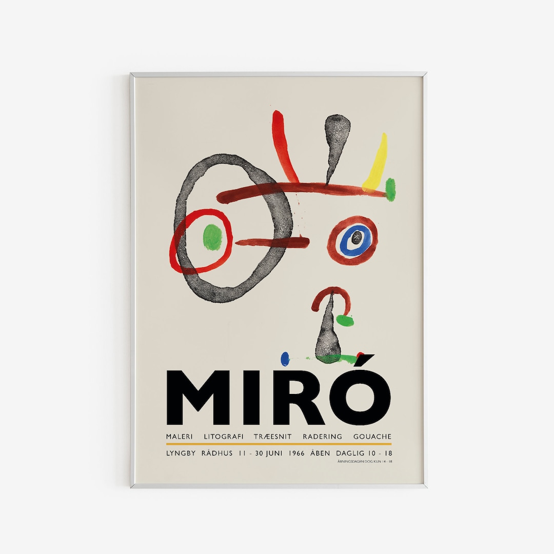 Joan Miro Exhibition Poster 1966 Maleri Litografi Abstract Painting ...