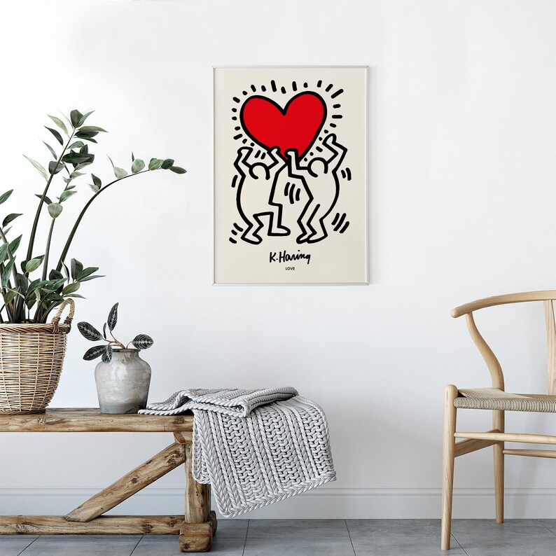 Keith Haring Poster Keith Haring Love Love Heart Contemporary Wall Art ...