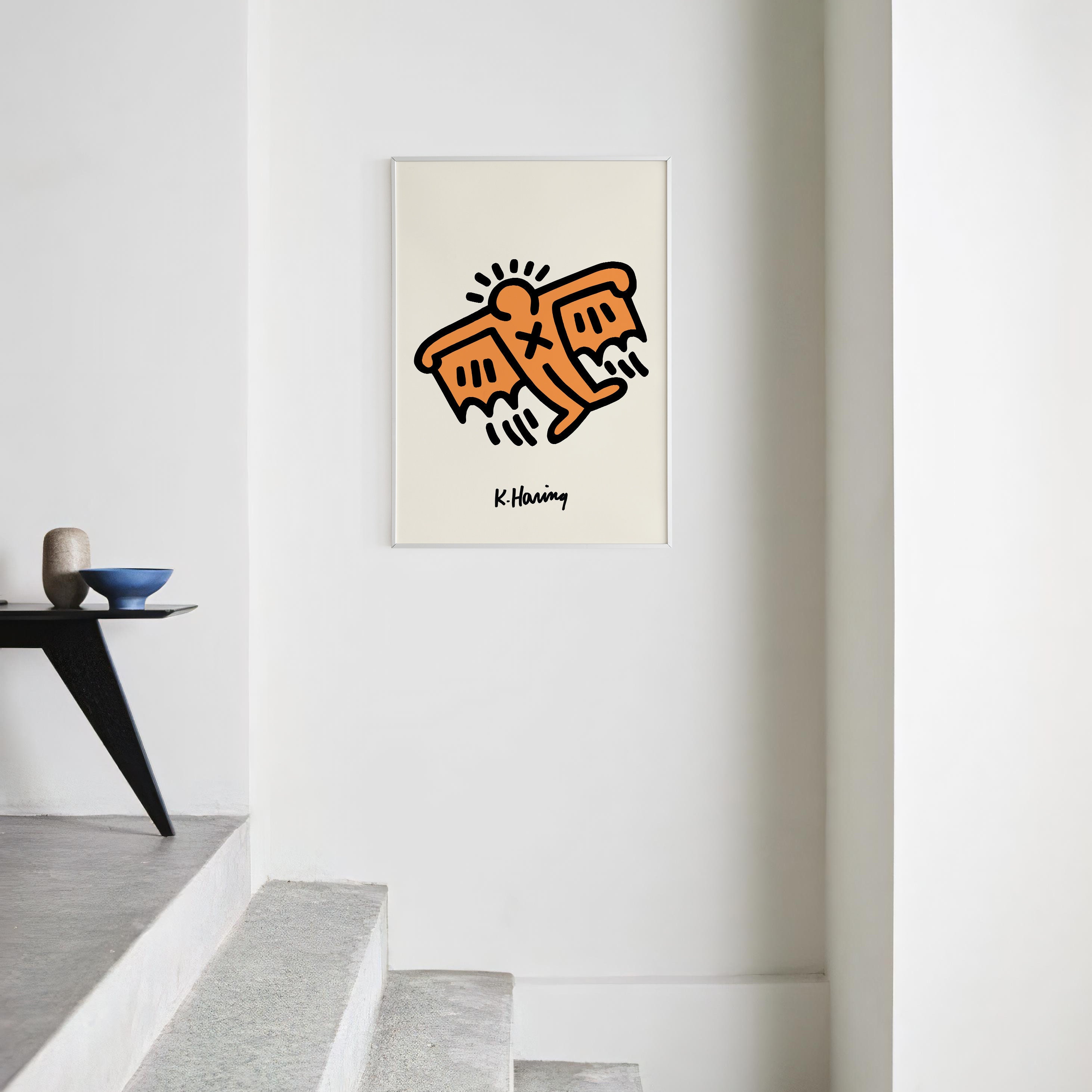 Keith Haring Poster Contemporary Wall Art Flying Figure - Etsy