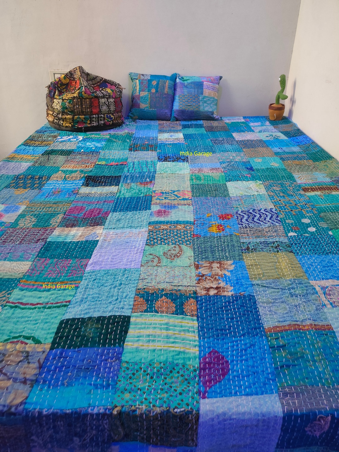 Indian Patchwork Quilt Kantha Quilt Handmade Vintage Quilts Boho ...