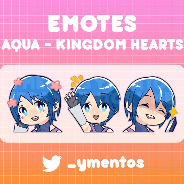 Kingdom Hearts Aqua Emotes - Etsy