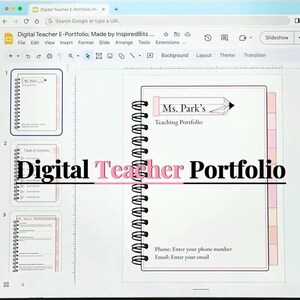 Digital Teacher Portfolio Template for School Interviews | Resume ...